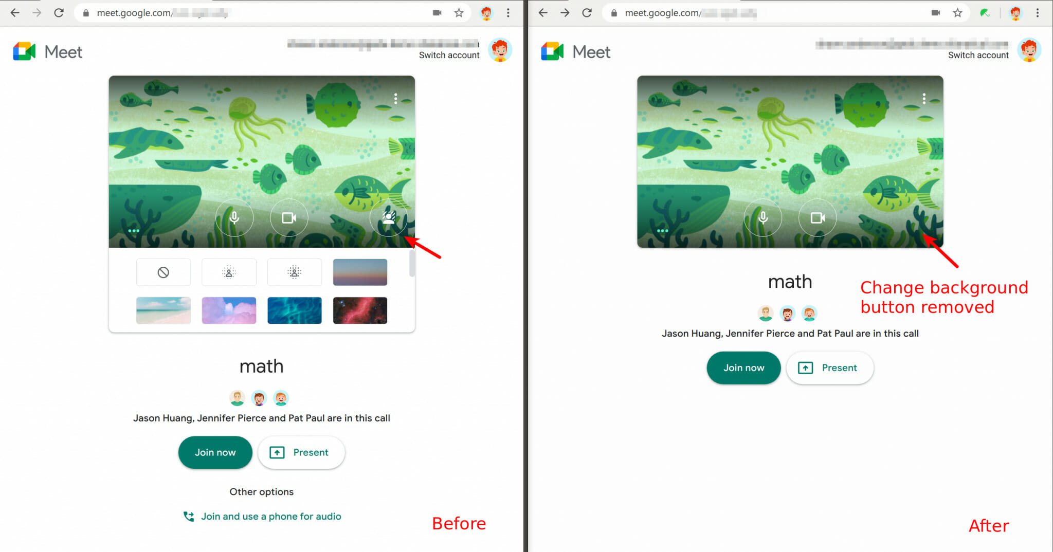 Disable Changing Background In Google Meet | xFanatical