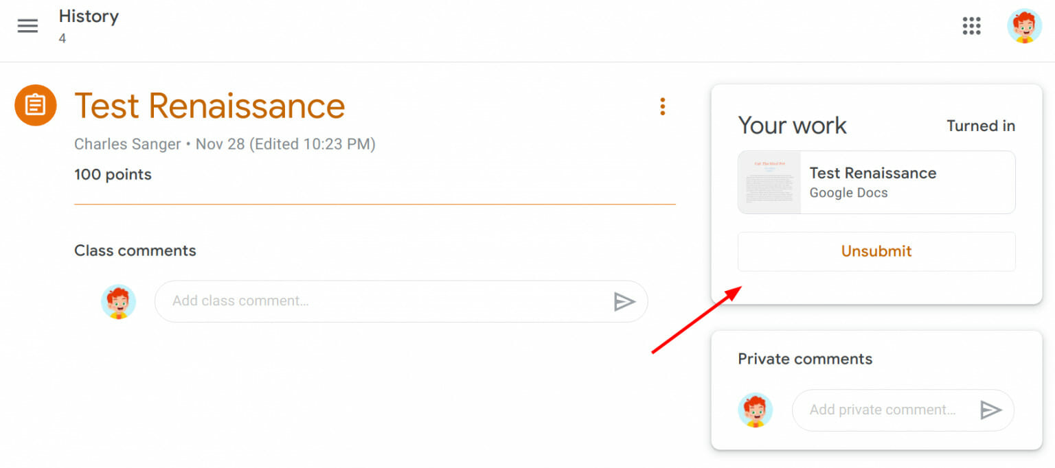 Disable Student Unsubmitting Assignment in Google Classroom