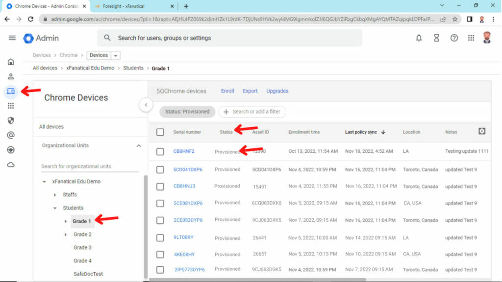 Bulk Re-Enable Chrome Devices