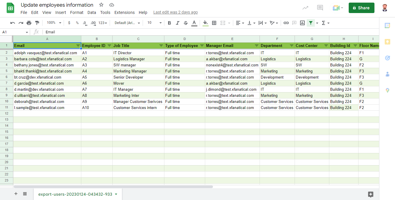 Optimize workflow by bulk updating employee data