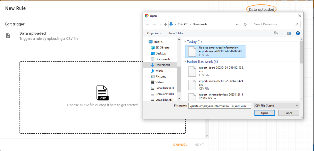 Optimize workflow by bulk updating employee data