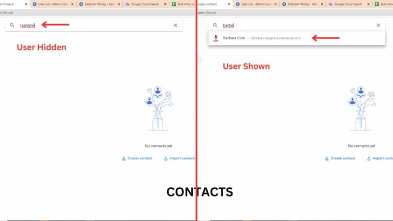 How to bulk show and hide users in Google Workspace