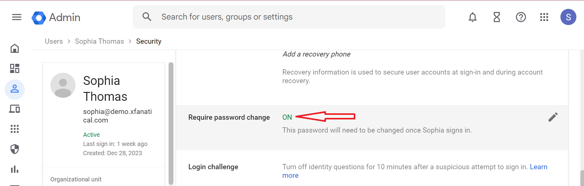 Bulk force password change for users in Google Workspace