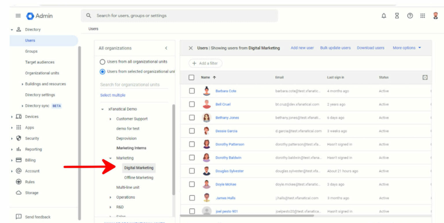 Bulk Move Users to Organizational Unit in Google Workspace
