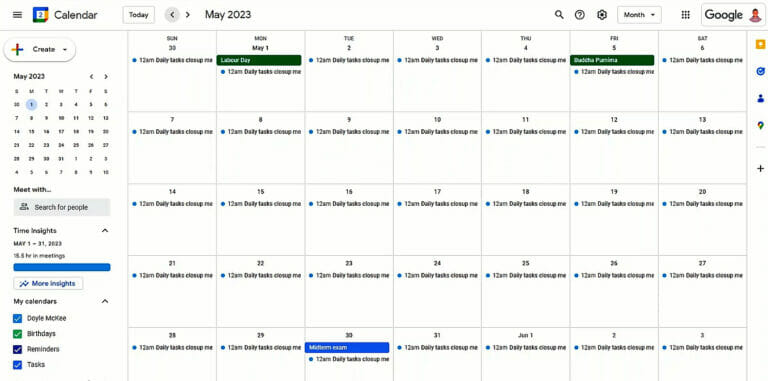 Bulk create calendar events and save time