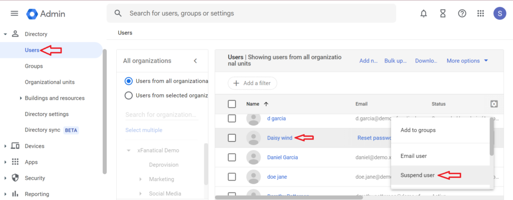 Auto Delete Suspended Google Workspace Users |xFanatical
