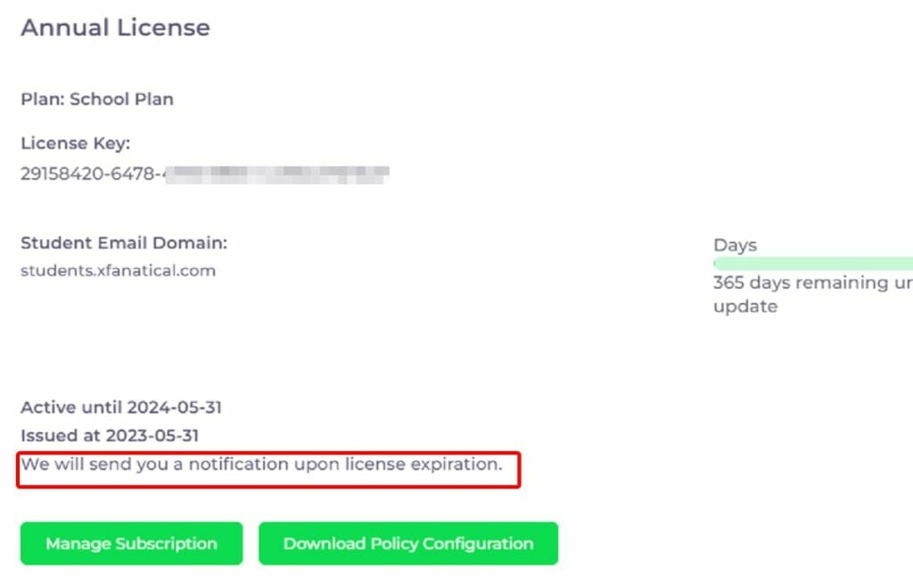Update Annual License: Unsubscribe/Resubscribe