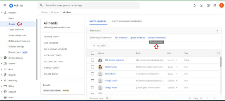 Efficiently export Google Workspace group members to CSV