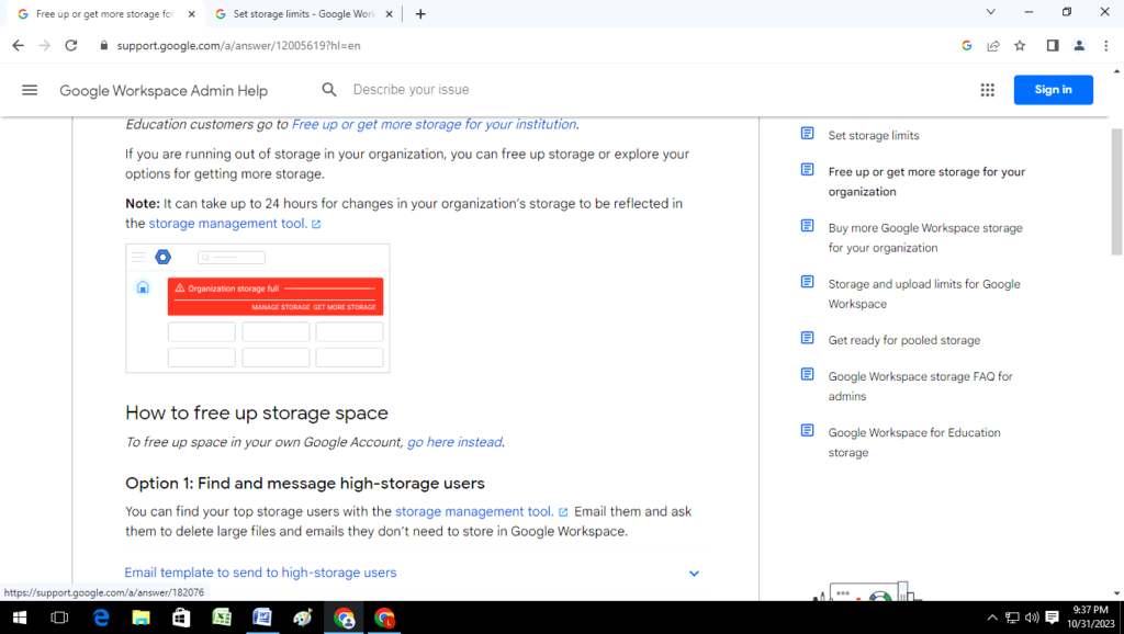 How to Remove the storage limit as a Google Workspace Admin?