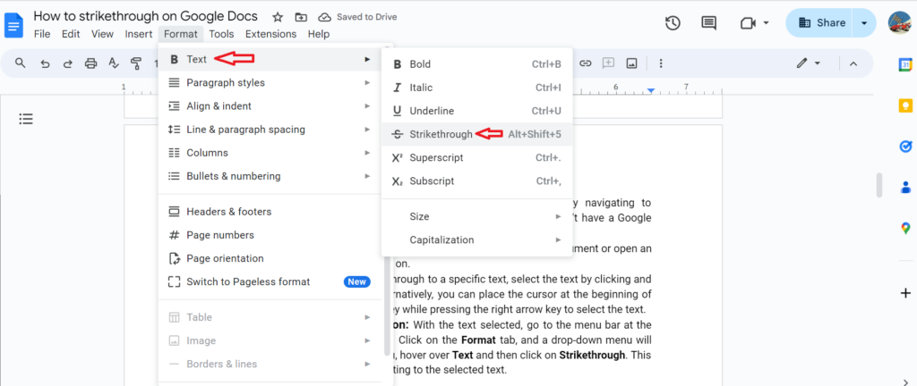 How to strikethrough on Google Docs |xFanatical