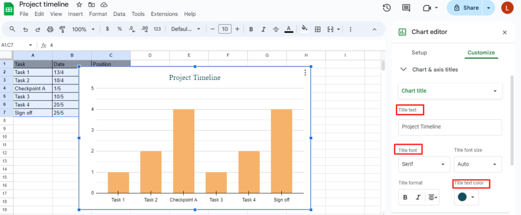 Making of a timeline in Google Docs and Google Sheets |xFanatical