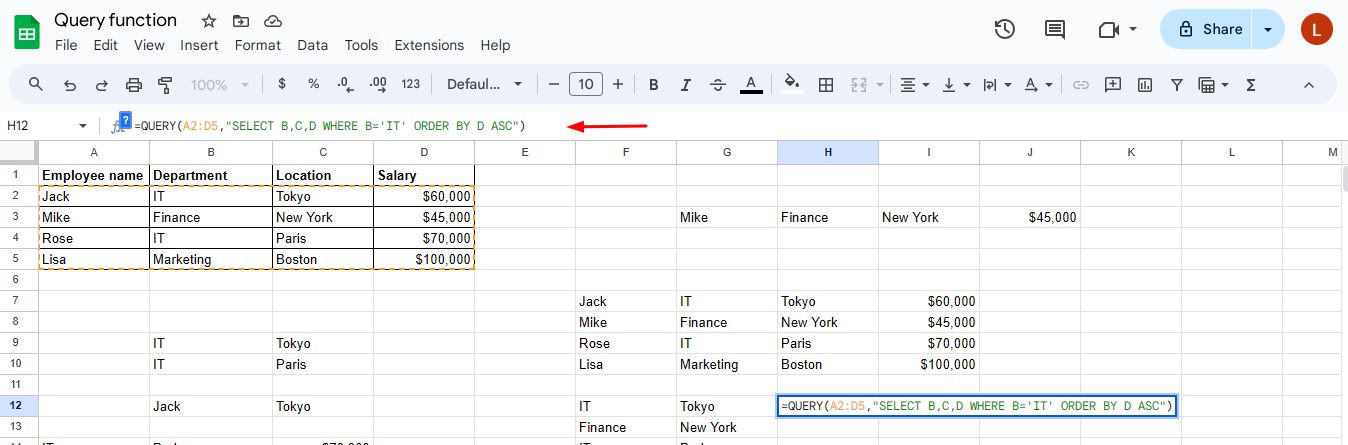 Know All About the QUERY Function in Google Sheets |xFanatical